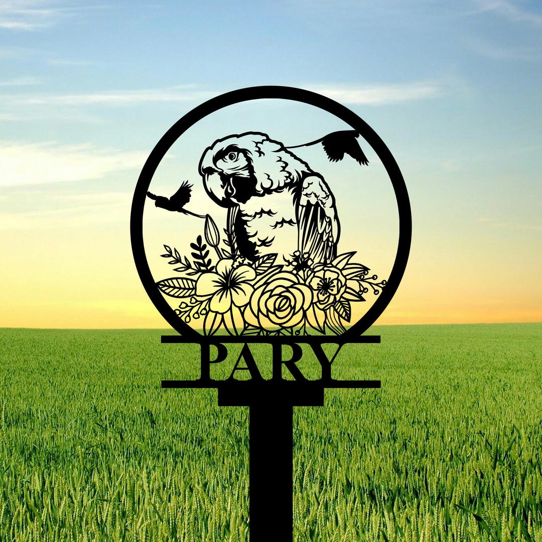 Custom Parrot Metal Yard Stake, Parrot Name Sign for Yard, Personalized ...