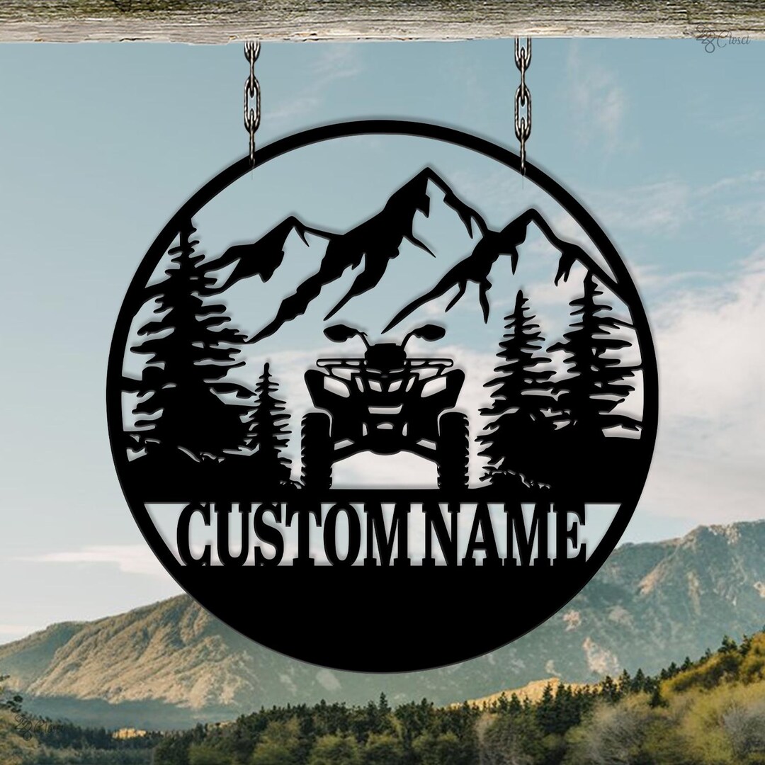Custom ATV Metal Sign, Personalized Off-road Name Plaque, Cabin Sign ...