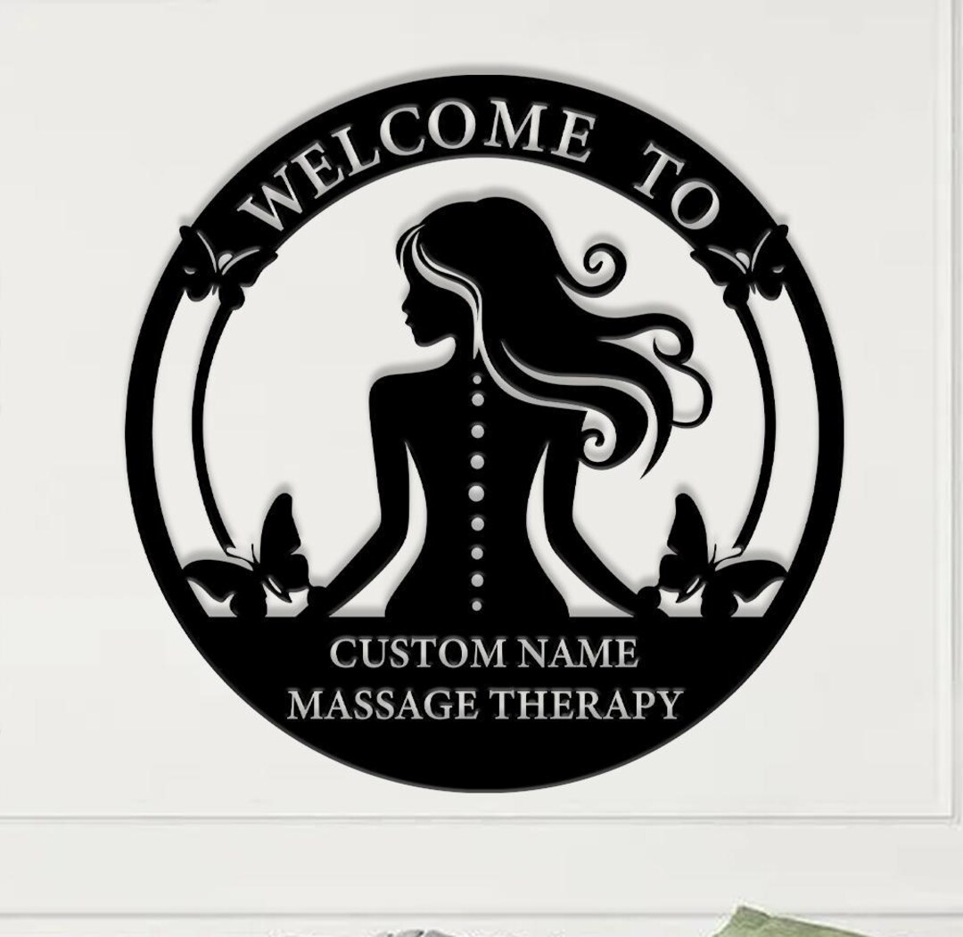 Personalized Massage Therapist Metal Sign, Custom Therapist Spa Name ...