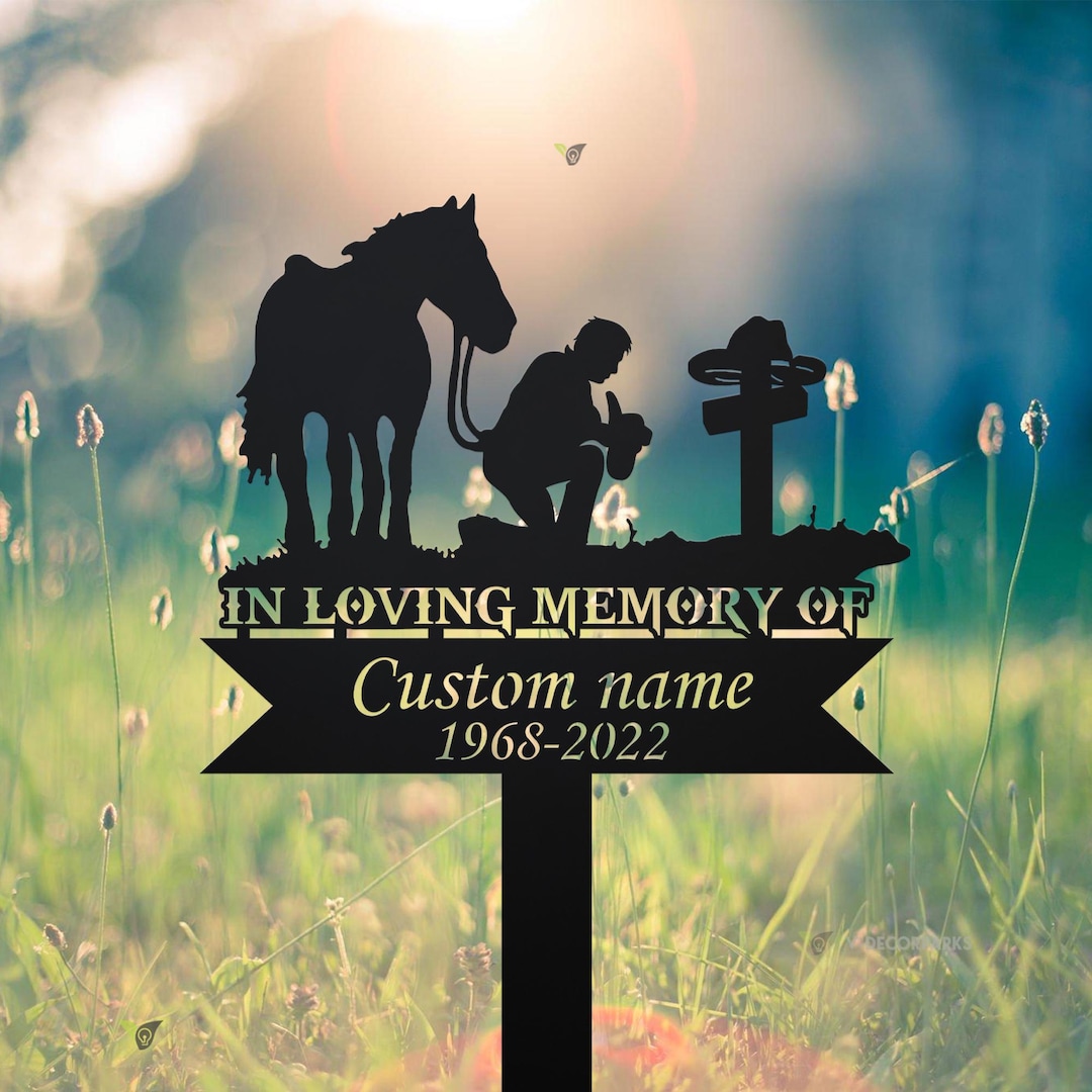Custom Cowboy Memorial Stake,country Western Theme Grave Plaque,cowboy ...