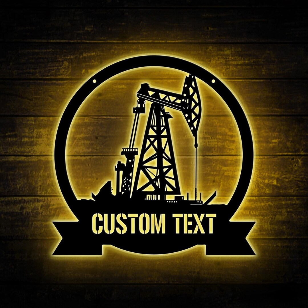 Personalized Oil Metal Name Sign Led Light, Oil Field Sign, Oil Rig ...