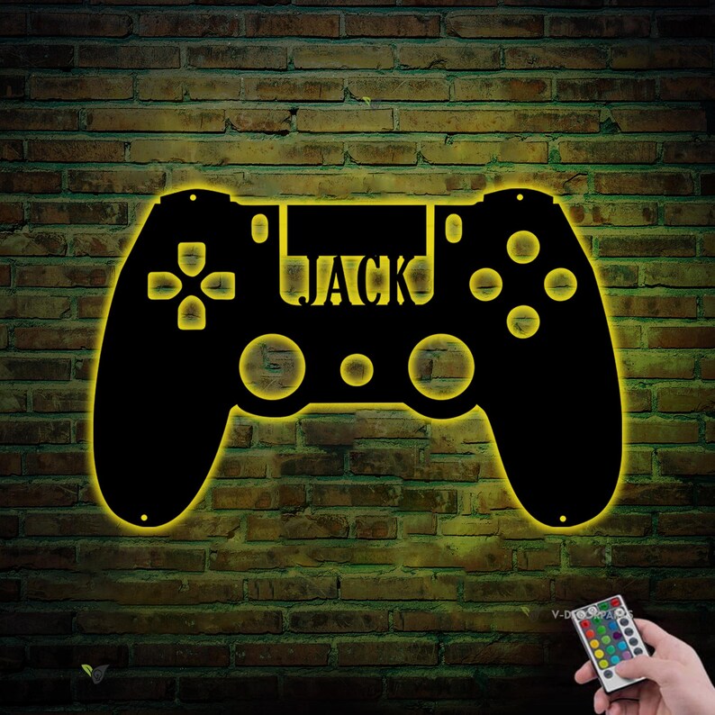 Custom Metal Game Zone Sign Led Light, Gaming Zone Name Sign, Video ...