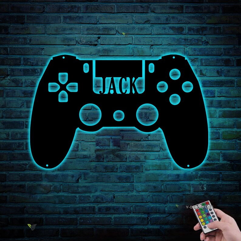 Custom Metal Game Zone Sign Led Light, Gaming Zone Name Sign, Video ...