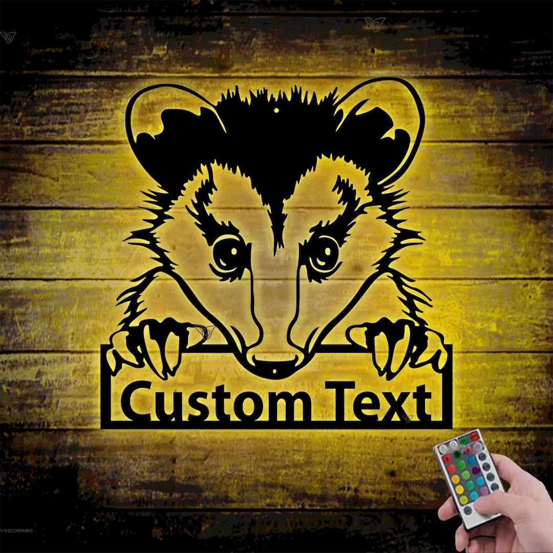 Custom Opossum Metal Wall Art Led Light,opossum Metal Sign, Opossum ...
