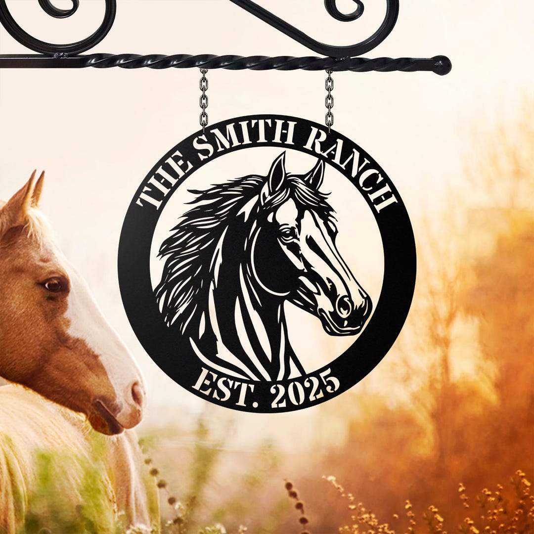 Custom Horse Outdoor Sign Metal | Horse Name Sign | Personalized Horse ...