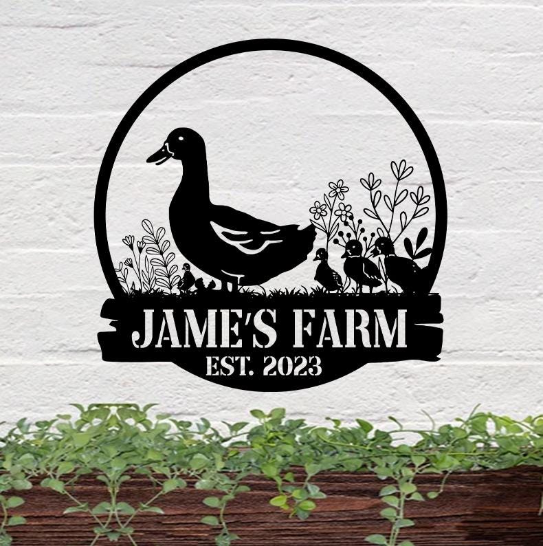 Personalized Duck Sign, Duck Coop Sign,custom Family Name Sign, Lake ...