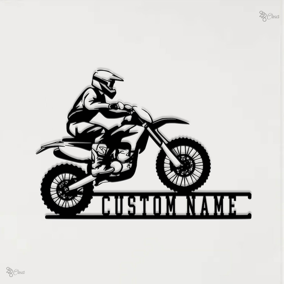 Custom Motocross Metal Sign, Personalized Dirt Bike Wall, Birthday Gift ...