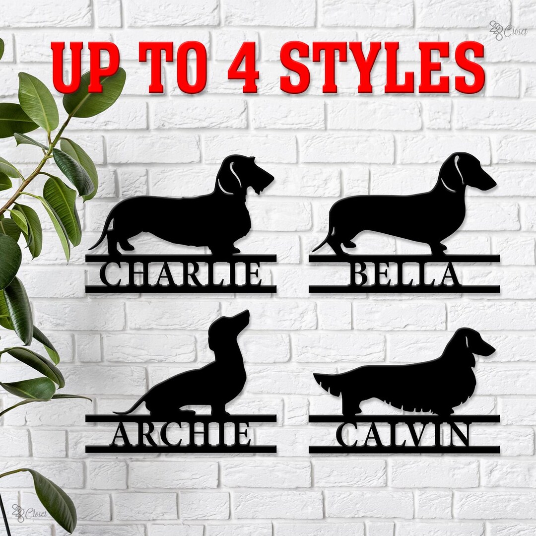Dachshund Welcome Sign, Personalized Address Plaque, Dog Lover Gift, 4 ...