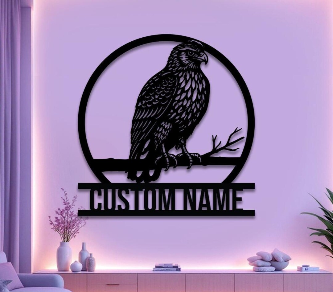 Custom American Eagle Metal Sign Wall Art,bald Eagle Open Wings, Bird ...