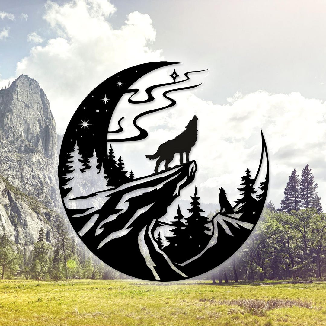 Wolf Metal Sign, Howling Wolf Wall Decor, Wolf Sign, Wolf Decor ...