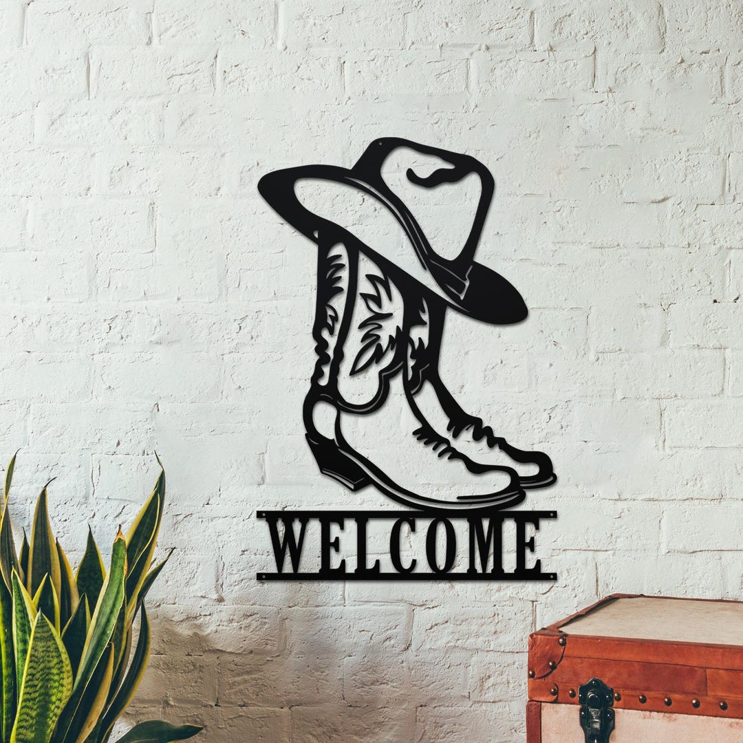 Custom Cowboy Boots Metal, Cowboy Boots Home Decor, Cowboy Boots Lover ...