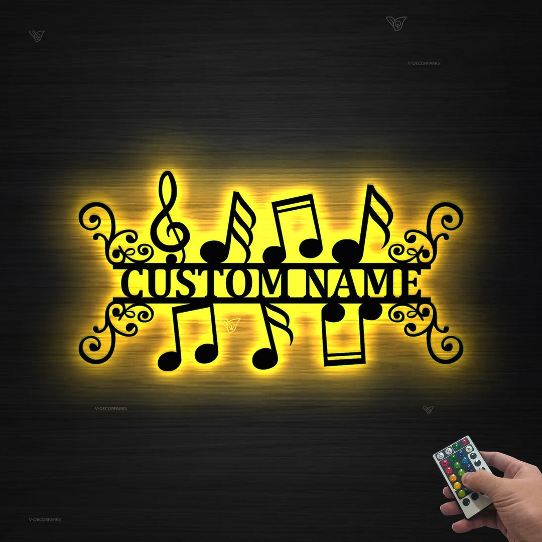 Customized Music Notes Gift With Led Lights, Music Teacher Gift Music ...
