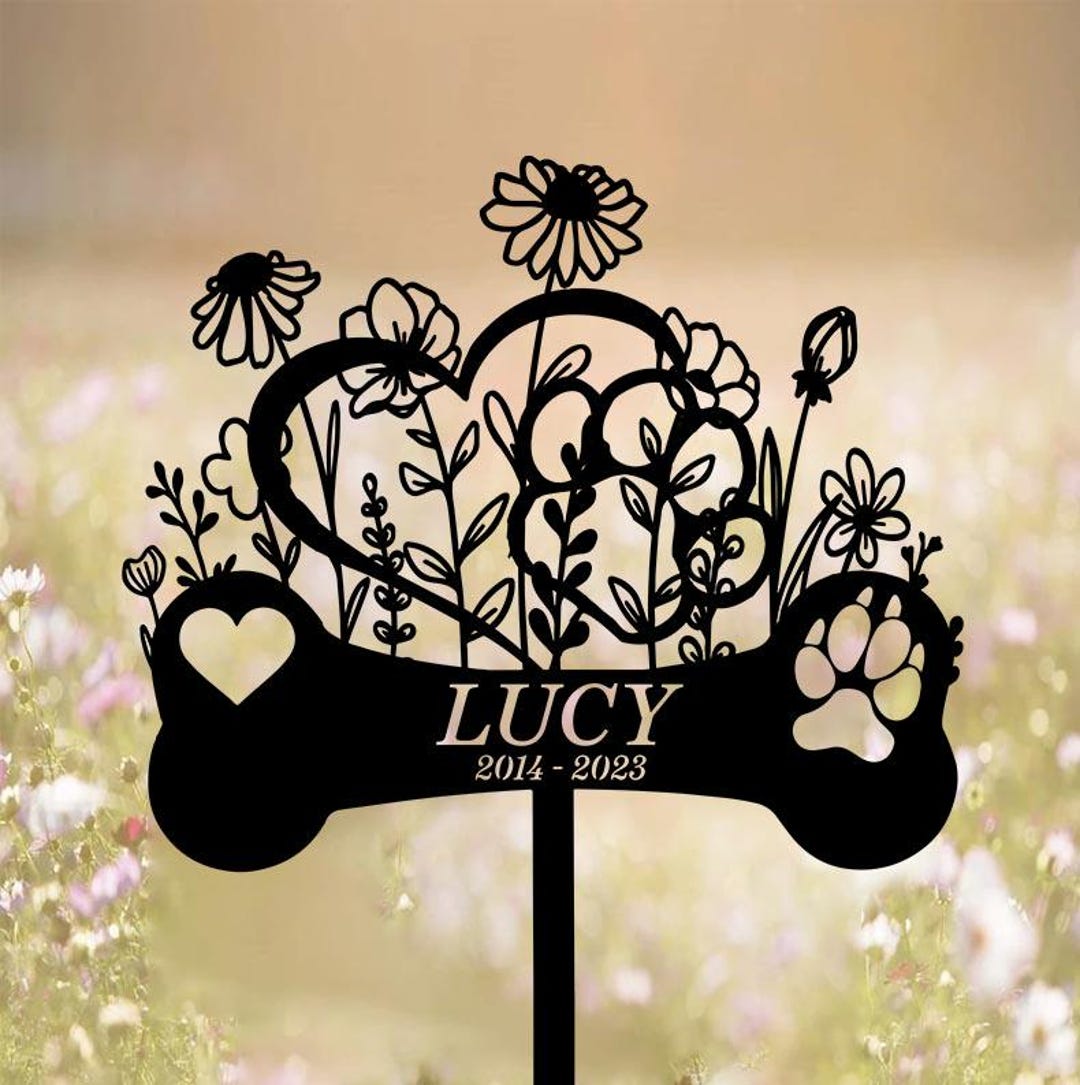 Custom Metal Pet Memorial Stake, Pet Grave Marker, Garden Stake for ...