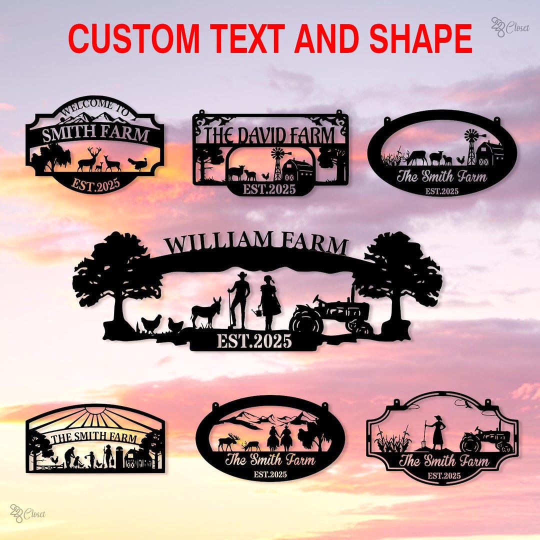 Custom Your Farmhouse Metal Sign, Custom Your Farm, Farm Gate Sign ...