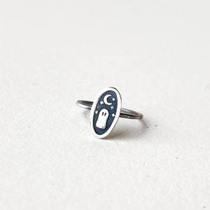Tiny Ghost Ring in Sterling Silver Perfect for Any Spooky Season ...