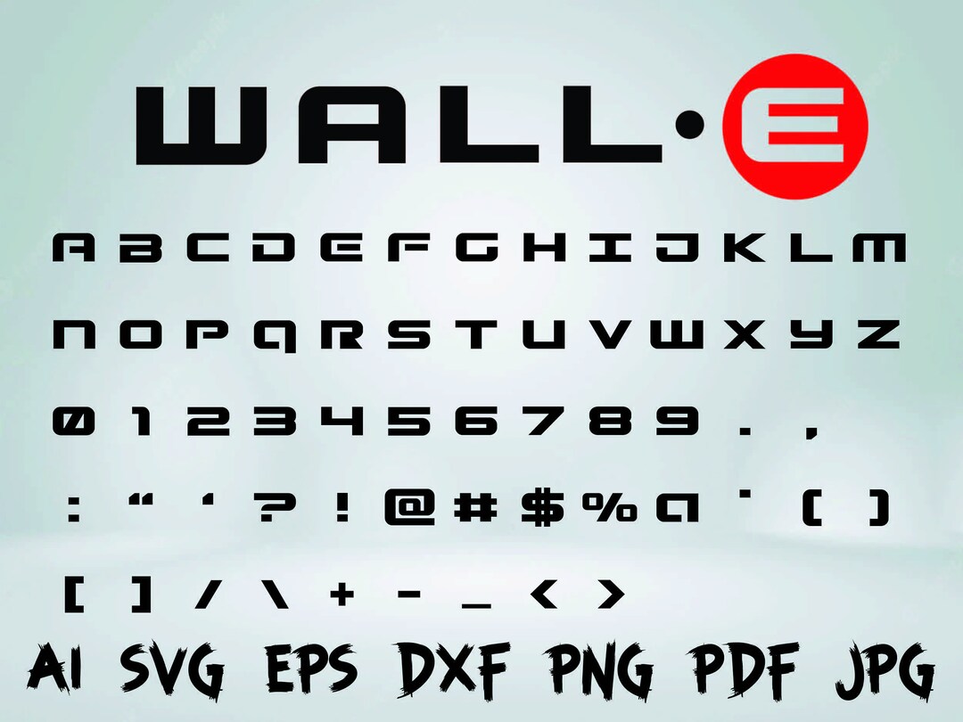Wall E Font Svg Ttf Instant Download - Etsy