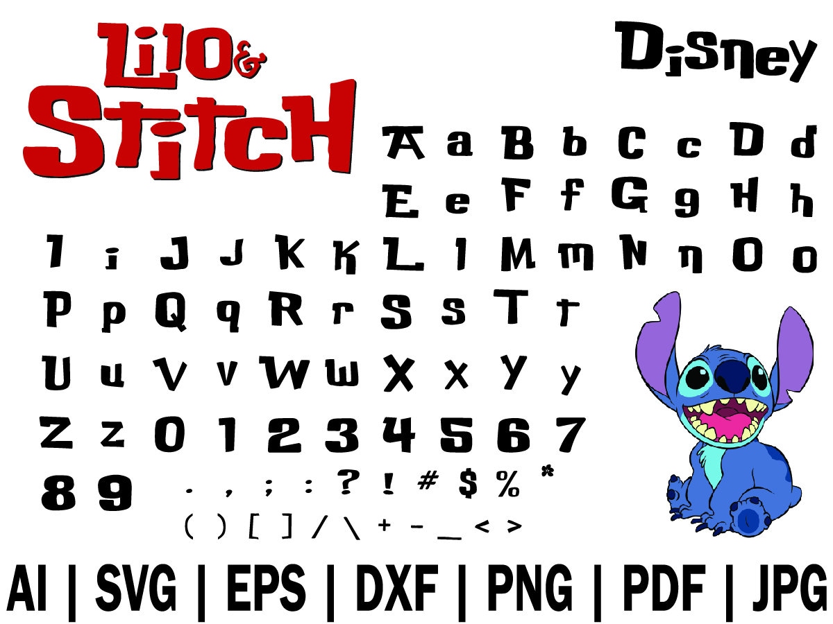 Lilo and Stitch Svg Font Ttf Instant Download - Etsy UK