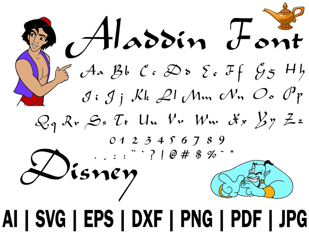 Aladdin Svg Font Ttf Instant Download - Etsy