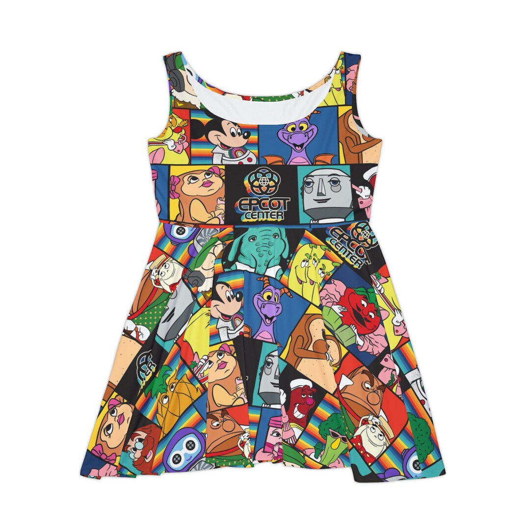 EPCOT Center Color Block Pattern Women's Skater Dress AOP - Etsy