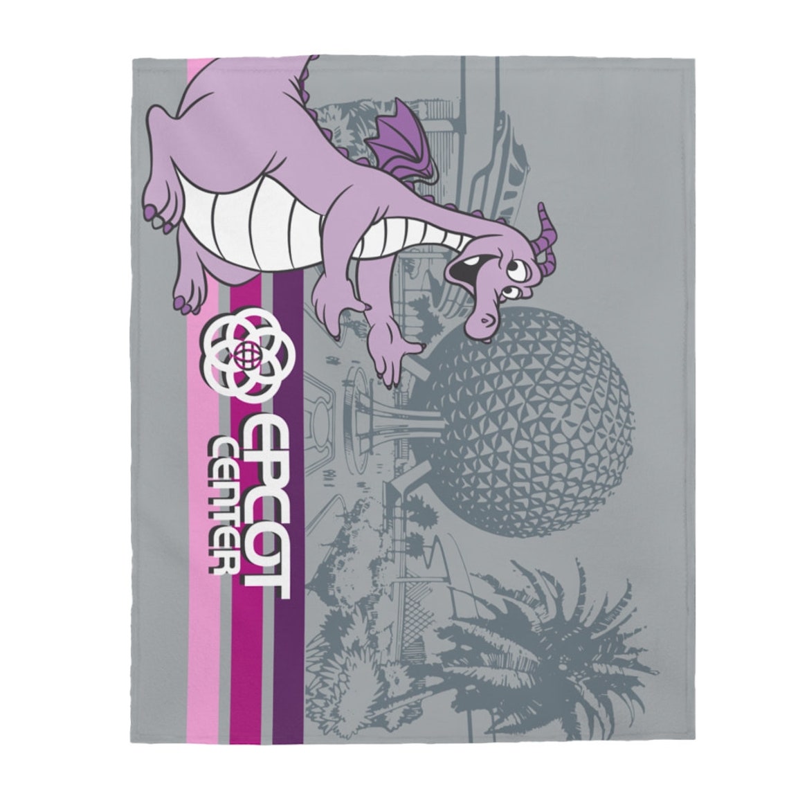 Welcome to EPCOT Center Figment Velveteen Plush Blanket | Etsy