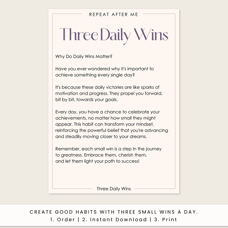Daily Wins Habit Tracker, Cultivate Positive Habits and Mental Wellness ...