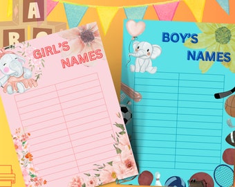 PRINTABLE List of Over 1200 Baby Names for Girls, A to Z Name Ideas for ...