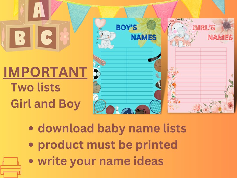 BABY NAMES IDEAS - Etsy