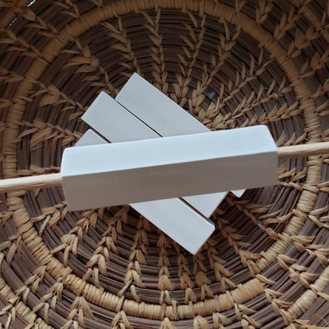 4 38mm STONEWARE Square Tube Beads, Craft Supplies, Bisque Beads, Tube ...