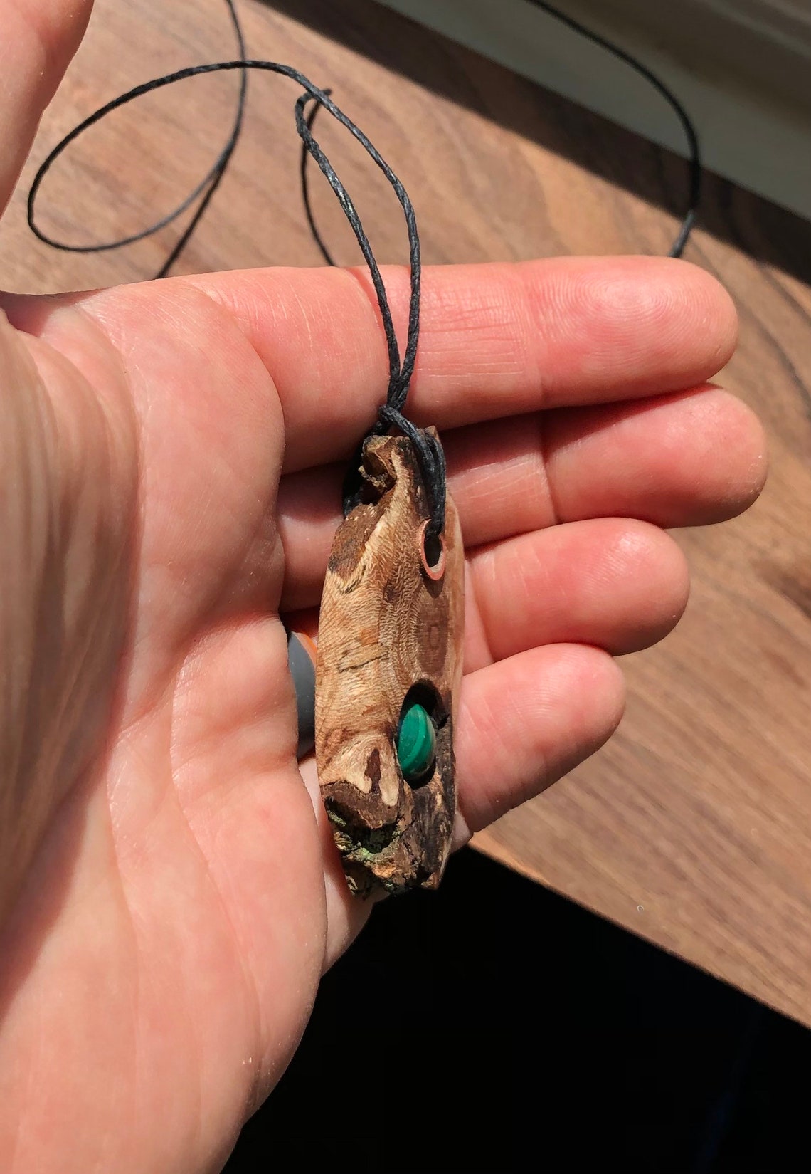 Lansdowne Sycamore and Malachite Pendant - Etsy