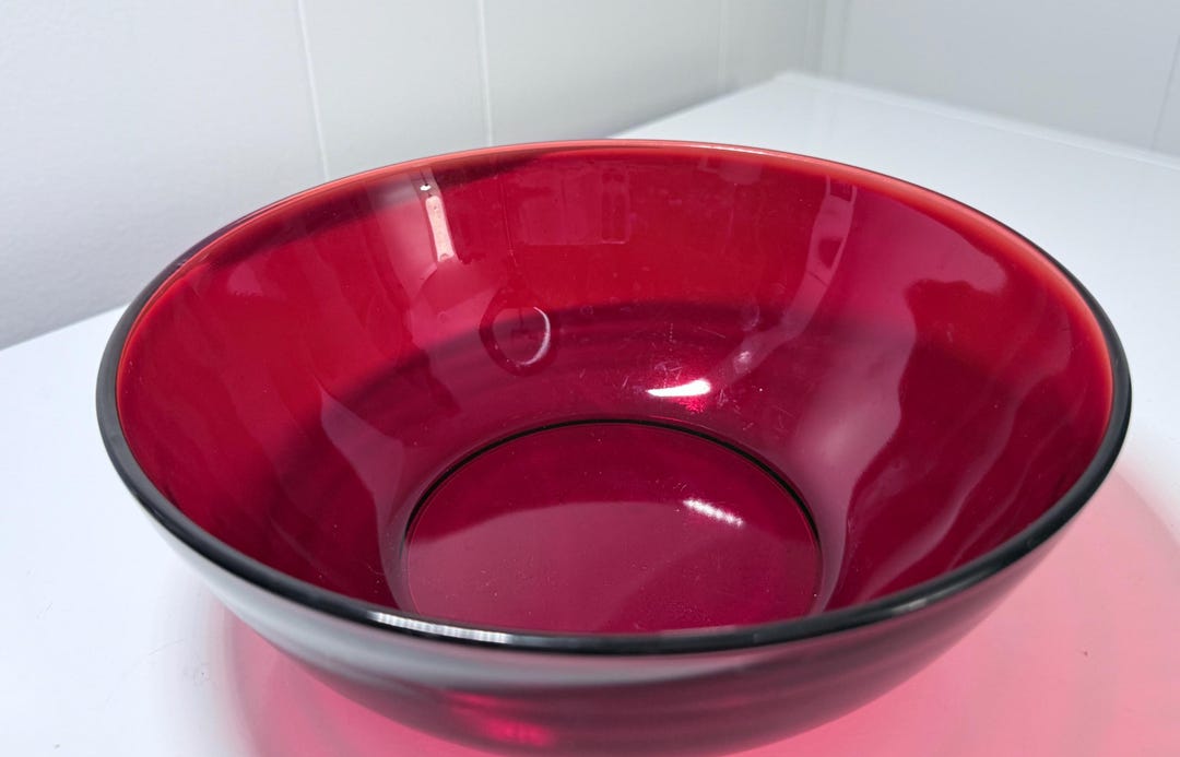 Vintage, Anchor Hocking, Royal Ruby, Red, Glass, Serving Bowl. 8.5"d 3 ...