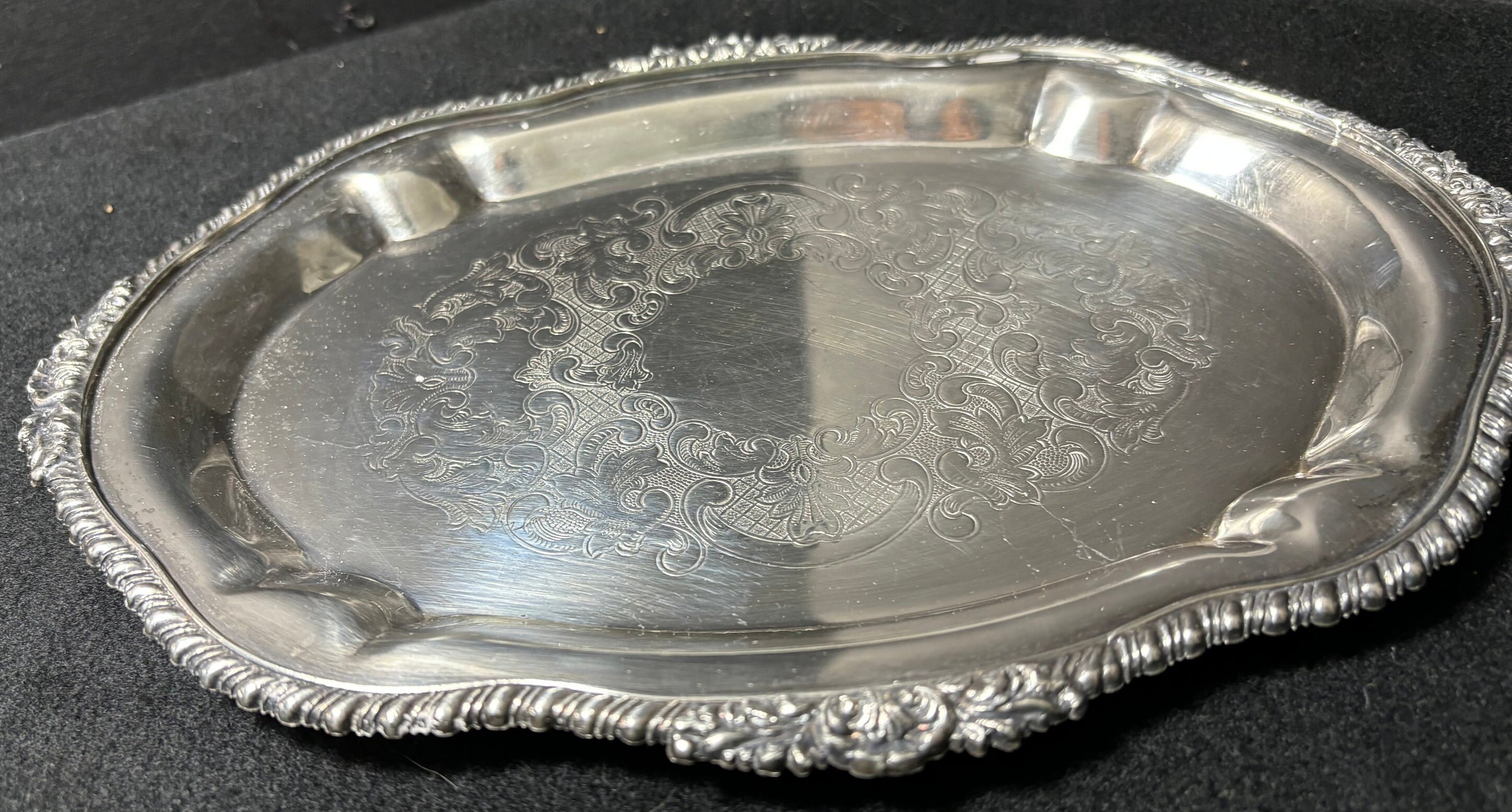 Vintage, Old English Silver, E.P on Copper, Silver Tray, Rope Edging ...