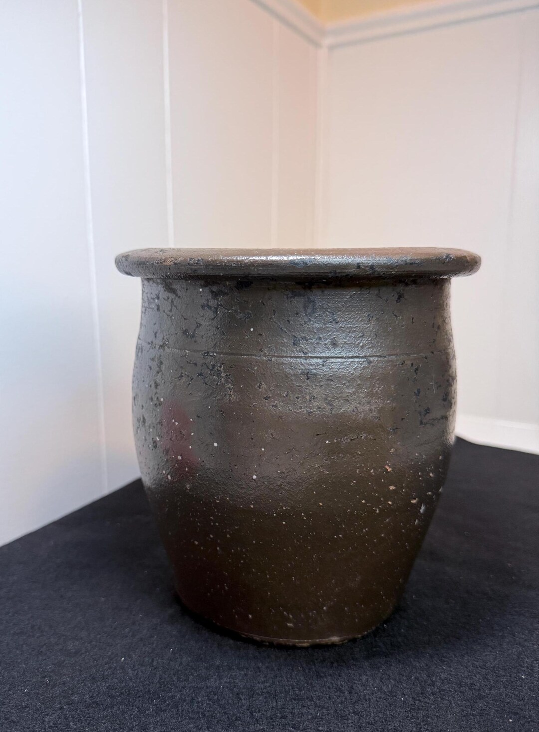 Vintage, Stoneware Crock, Coffee Colored, Salt Glazed, 6.75tall, 6.5 ...