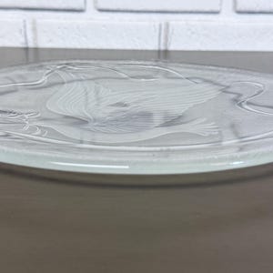 Vintage, LE Smith, Glass Dove Platter, 13 Inches in Diameter, Frosted ...