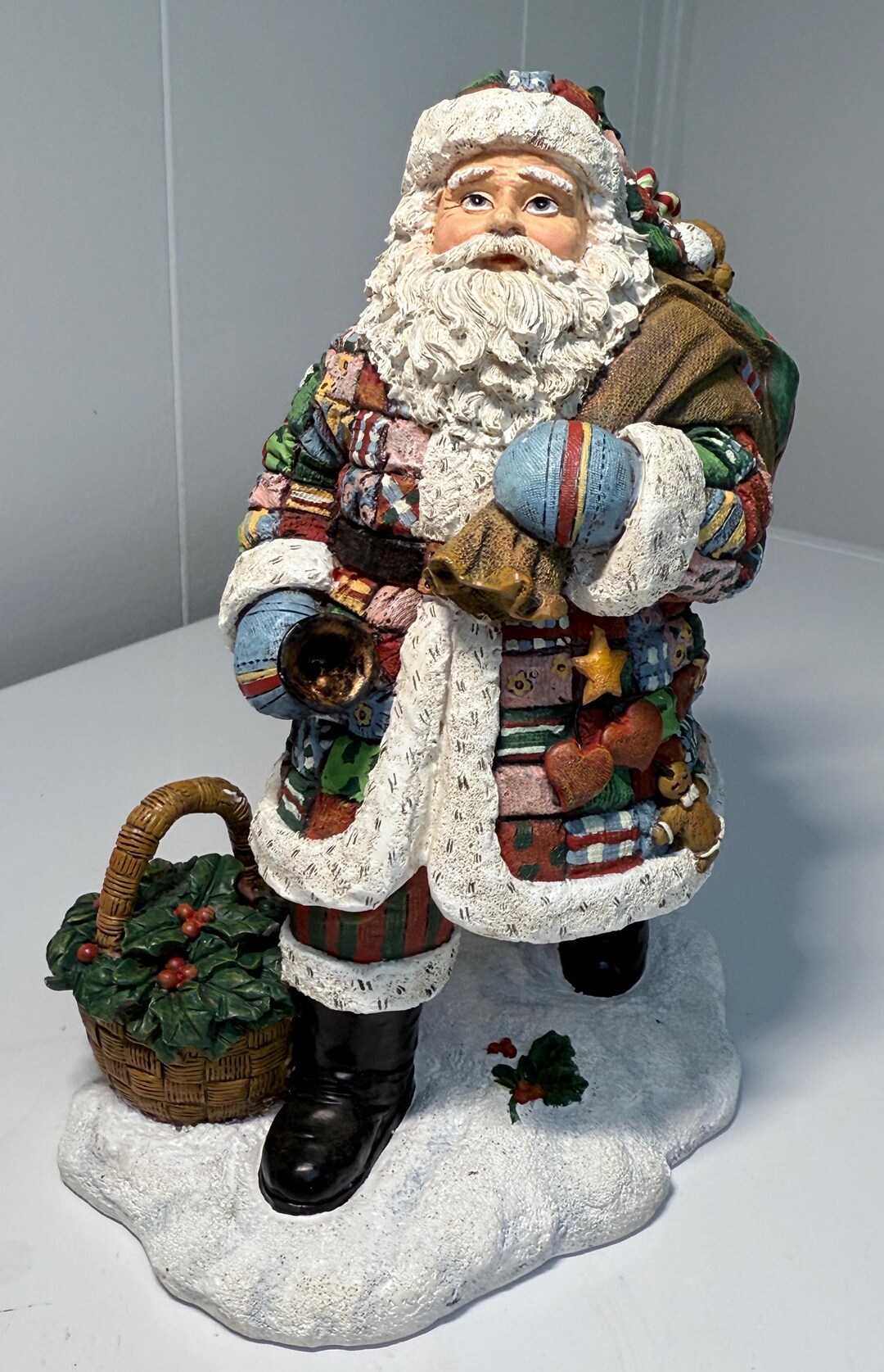 Vintage Susan Winget Patchwork Santa Figurine, Lang and Wise 1999 - Etsy