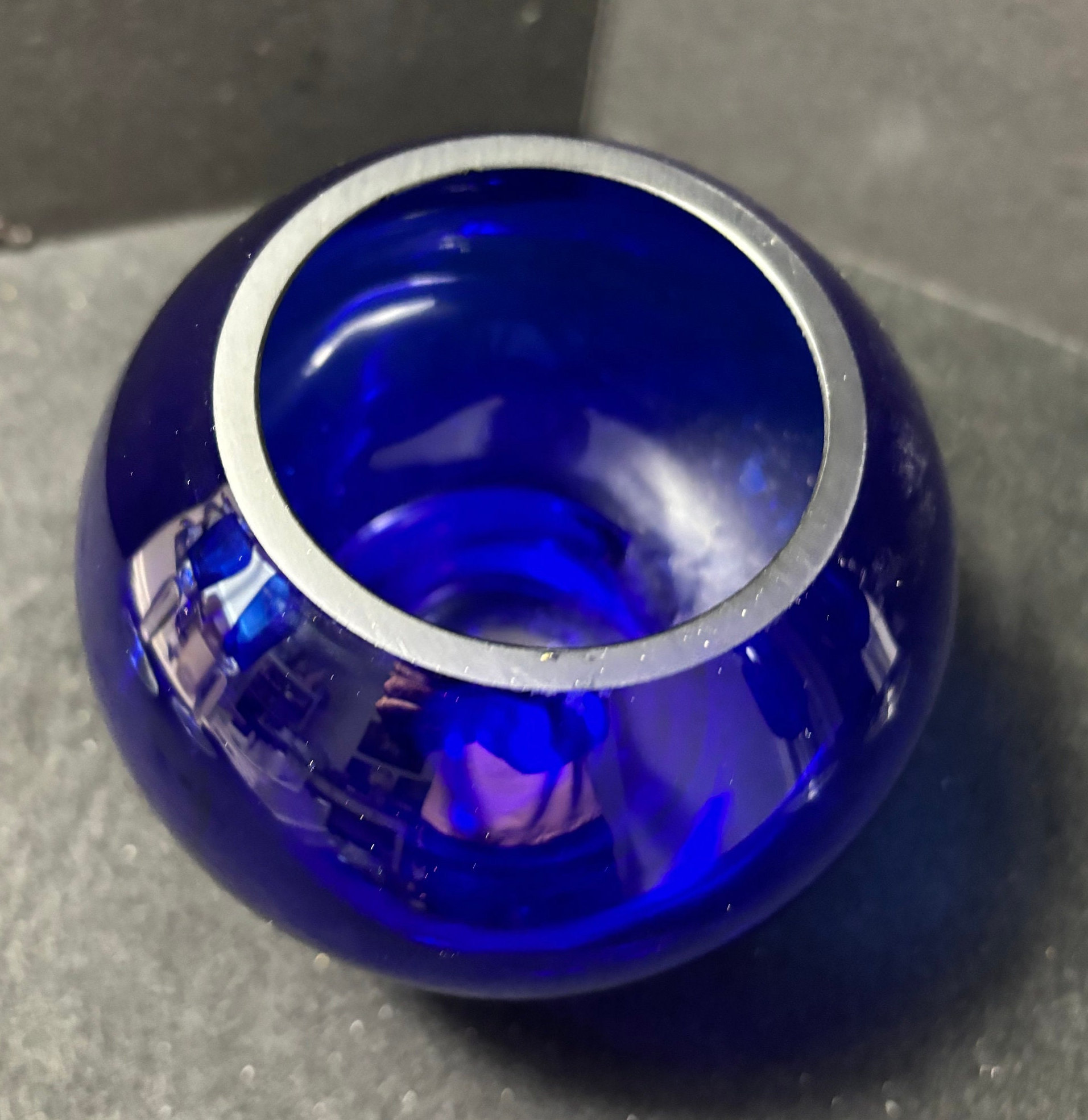 Vintage Laura Glass Cobalt Blue Vase: Mid-century Modern Bubble Base - Etsy
