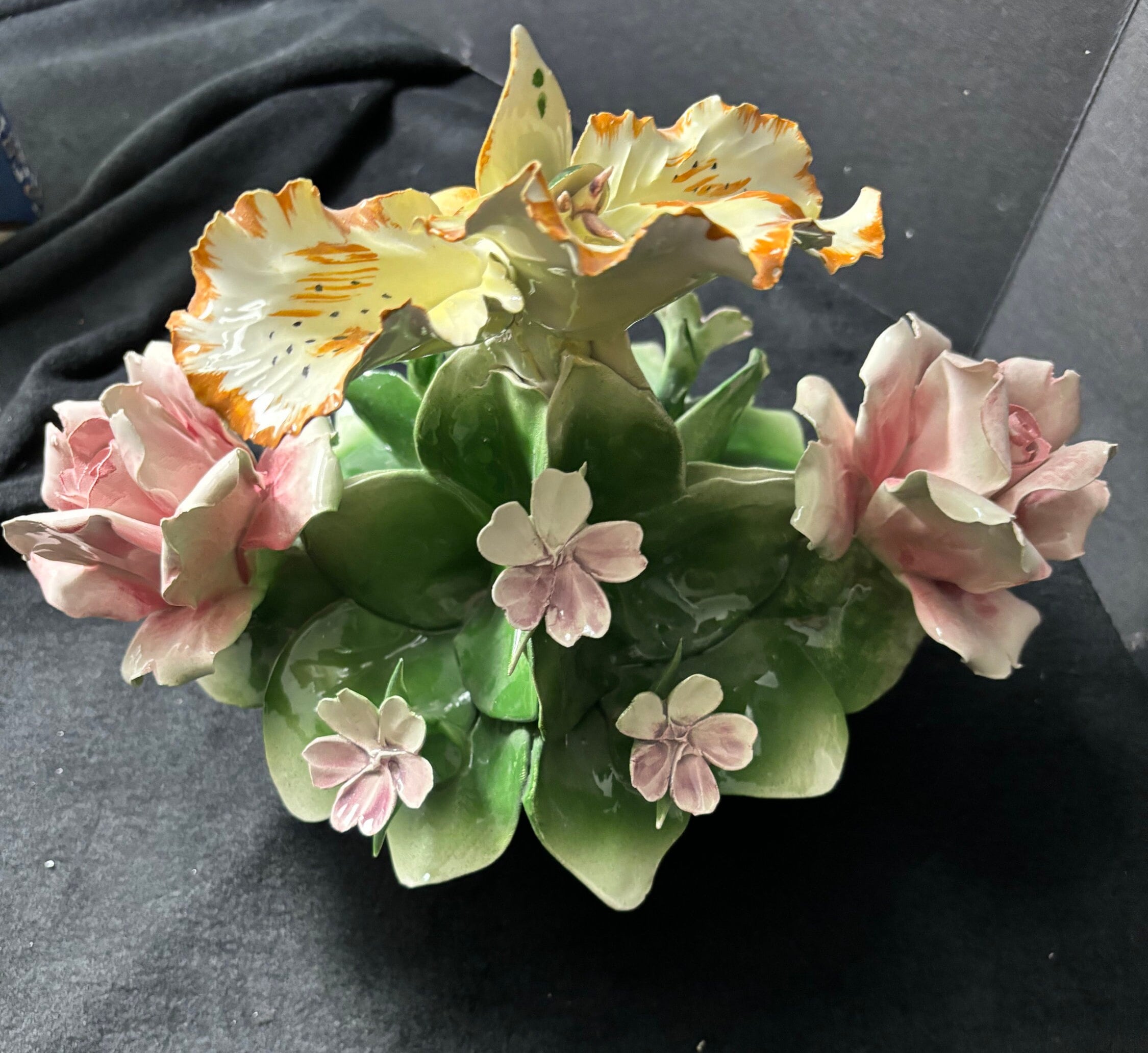 Antique/vintage -capodimonte Porcelain Flower Basket, Capodimonte Crown ...