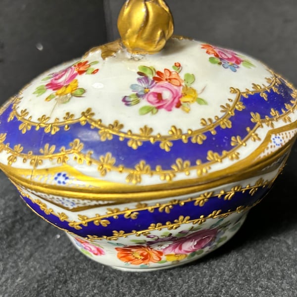 Antique French Porcelain Box - Etsy