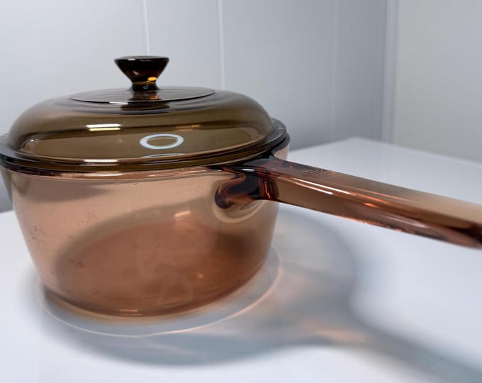 Pyrex, Vision Corning Ware, Amber, Glass, Saucepan, With Lid, B30, 1.5L ...