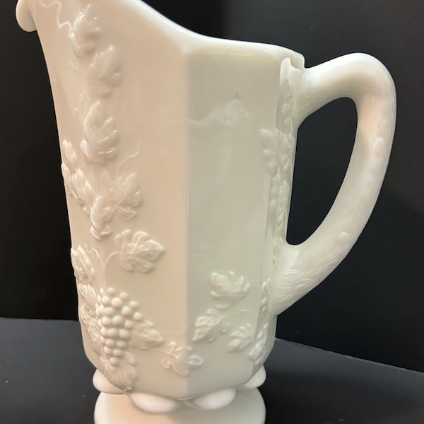Milk Glass Pitcher - Etsy
