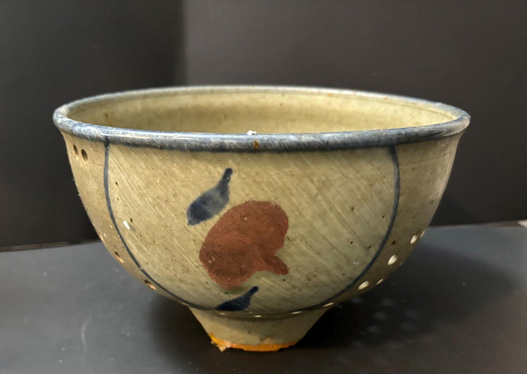 Vintage, Ceramic, Berry Colander, Hand Made, Good Sized 8.5" Wide 6 ...