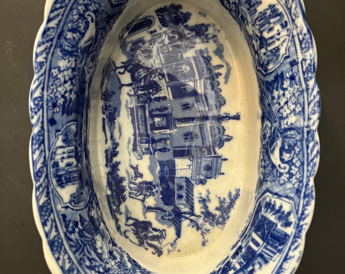 Vintage ,victoria Ware, Blue and White Oval Bowl, for Serving or Decor ...