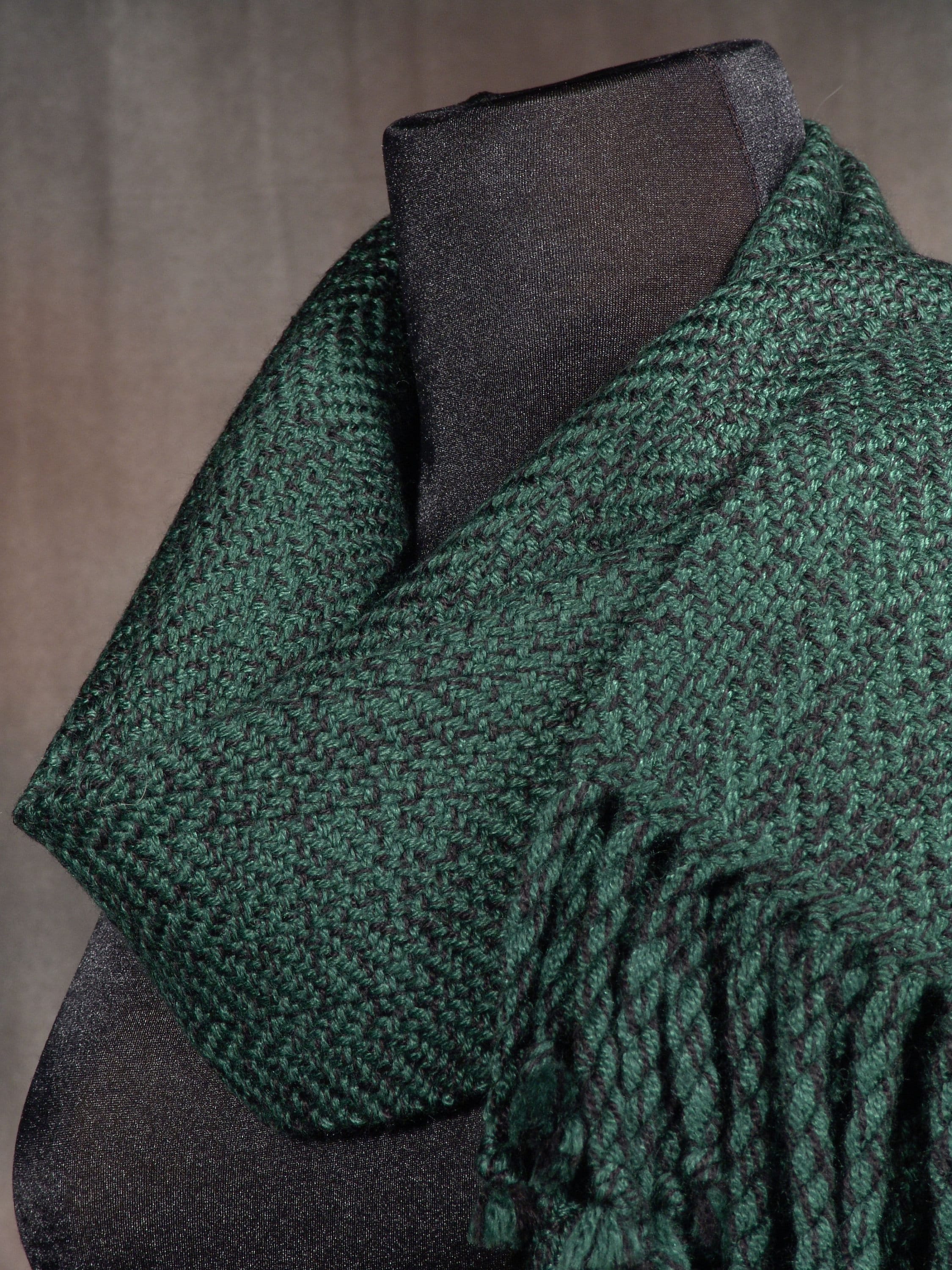 Forest Green Scarf /HEAVYWEIGHT Winterwear / Handwoven Scarf / Merino ...