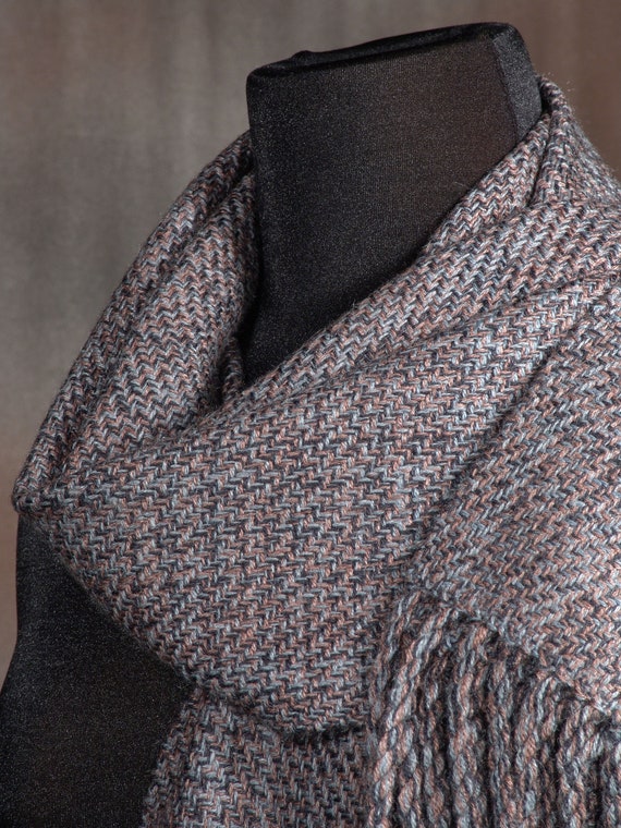 Rustbelt Taupe / Hand Woven Merino Wool Winter Scarf / Man | Etsy