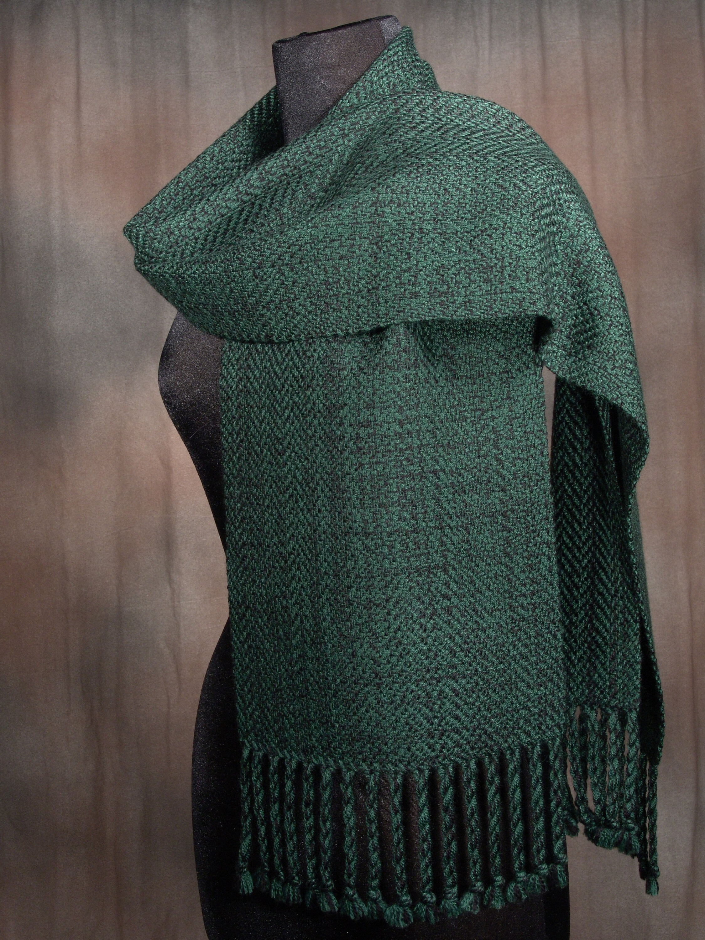Forest Green Scarf /HEAVYWEIGHT Winterwear / Handwoven Scarf / Merino ...