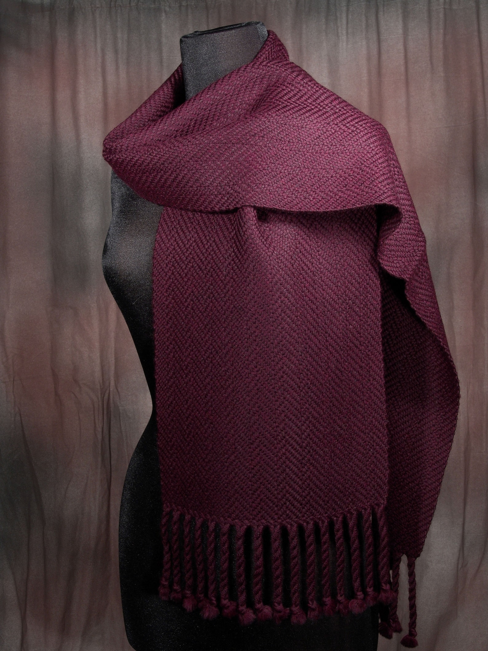 Dark Red Scarf / HEAVYWEIGHT Winterwear / Handwoven Scarf / Merino Wool ...