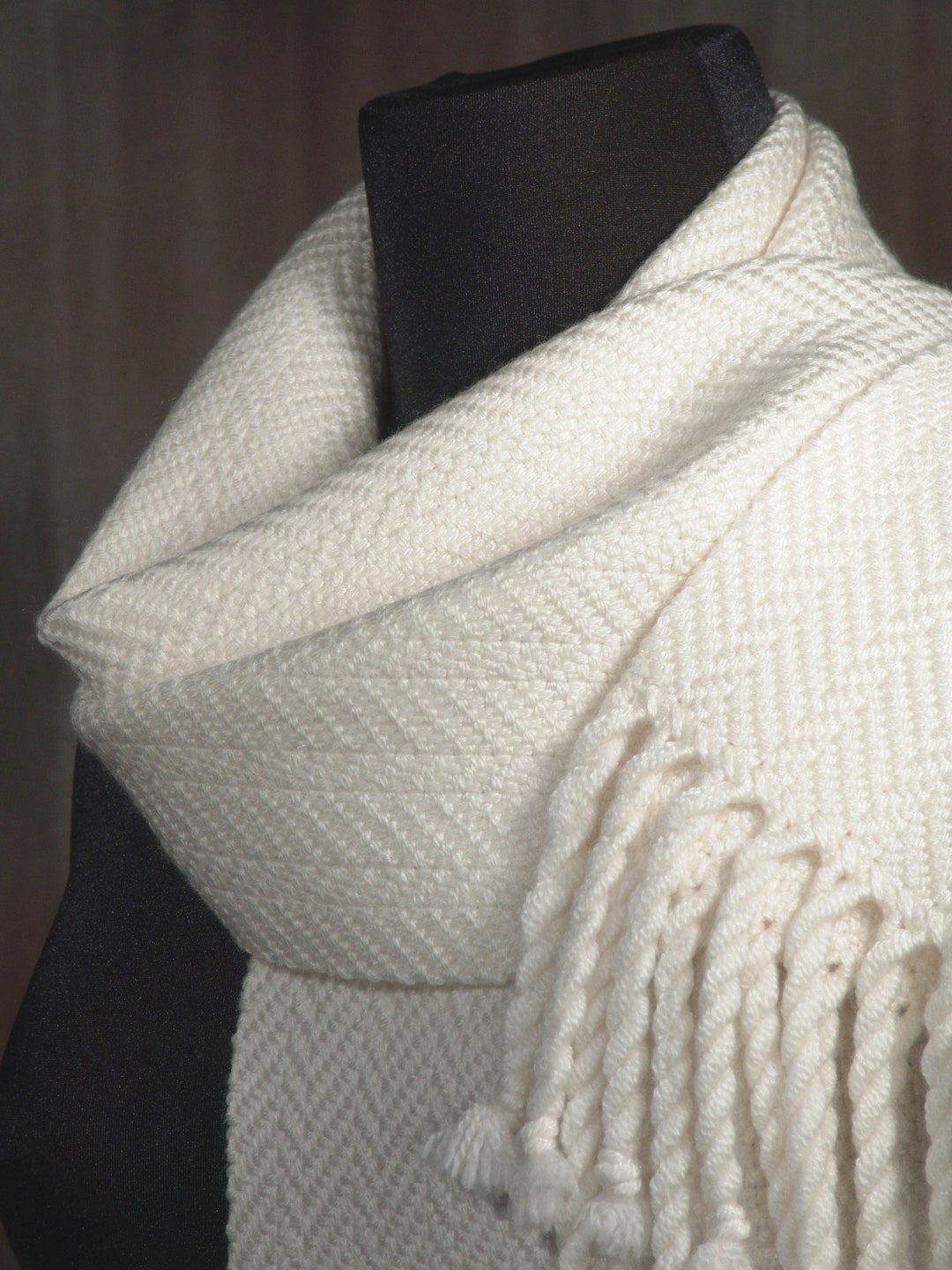 White Scarf / HEAVYWEIGHT Winterwear / Handwoven Scarf / Merino Wool ...