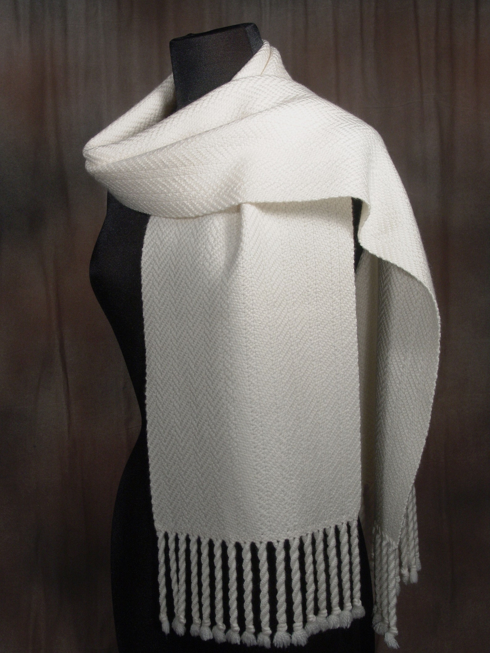 White Scarf / HEAVYWEIGHT Winterwear / Handwoven Scarf / Merino Wool ...