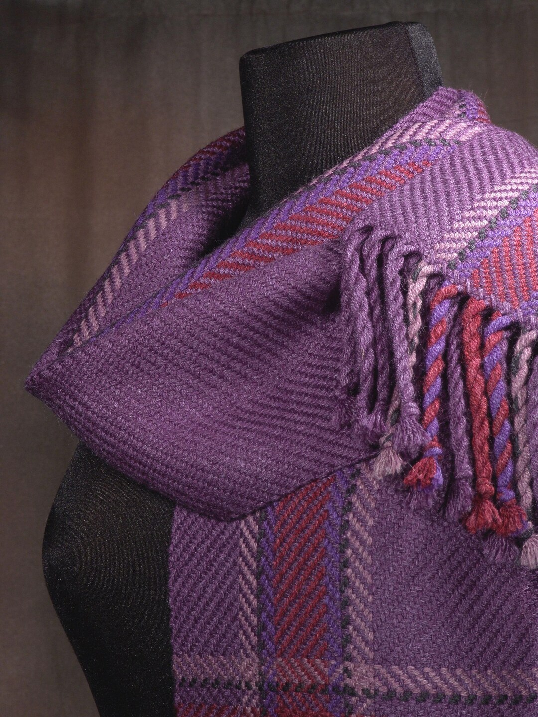 Wide Stripe in Purple Shades / Handwoven Scarf / Merino Wool Scarf ...