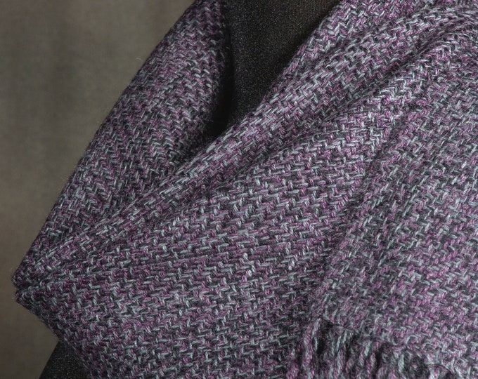 Purple Slate Tweed Scarf / Handmade Scarf / Merino Wool Scarf / Winter ...