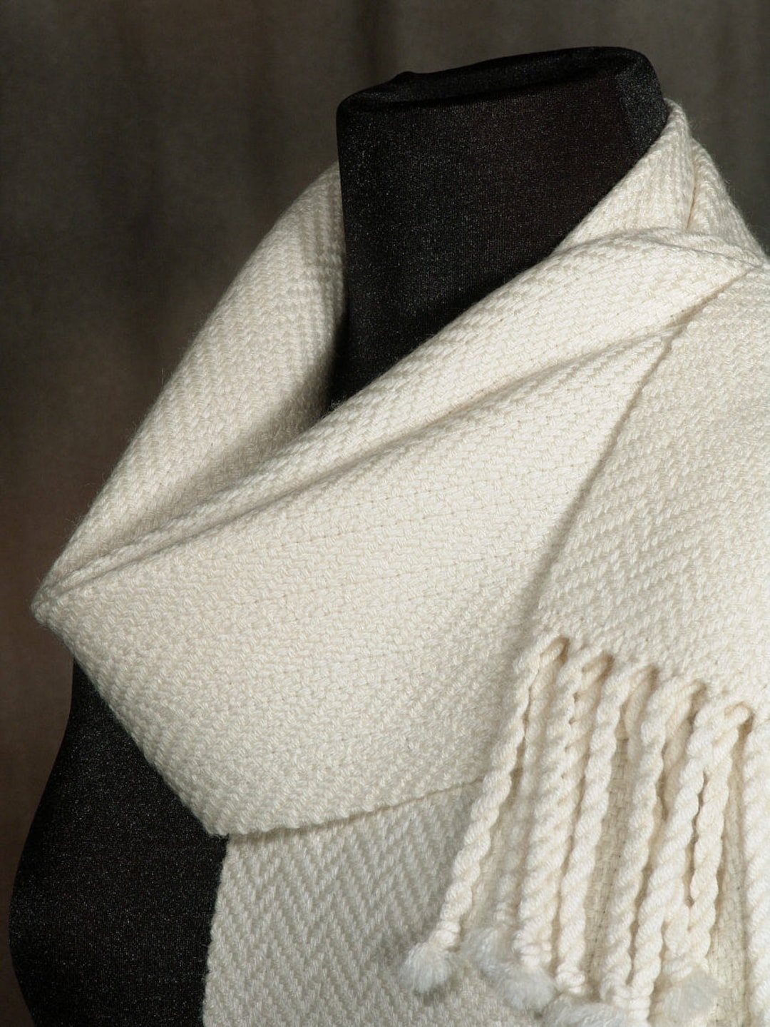 White Scarf / Ivory / Woman's Scarf / Man's Scarf / Handwoven Scarf ...